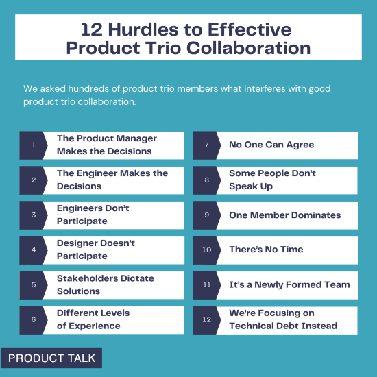 12 Hurdles to Effective Product Trio Collaboration